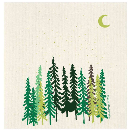 Tall Trees and Moon Swedish Dishcloth | Potluck Press – InRugCo Studio ...